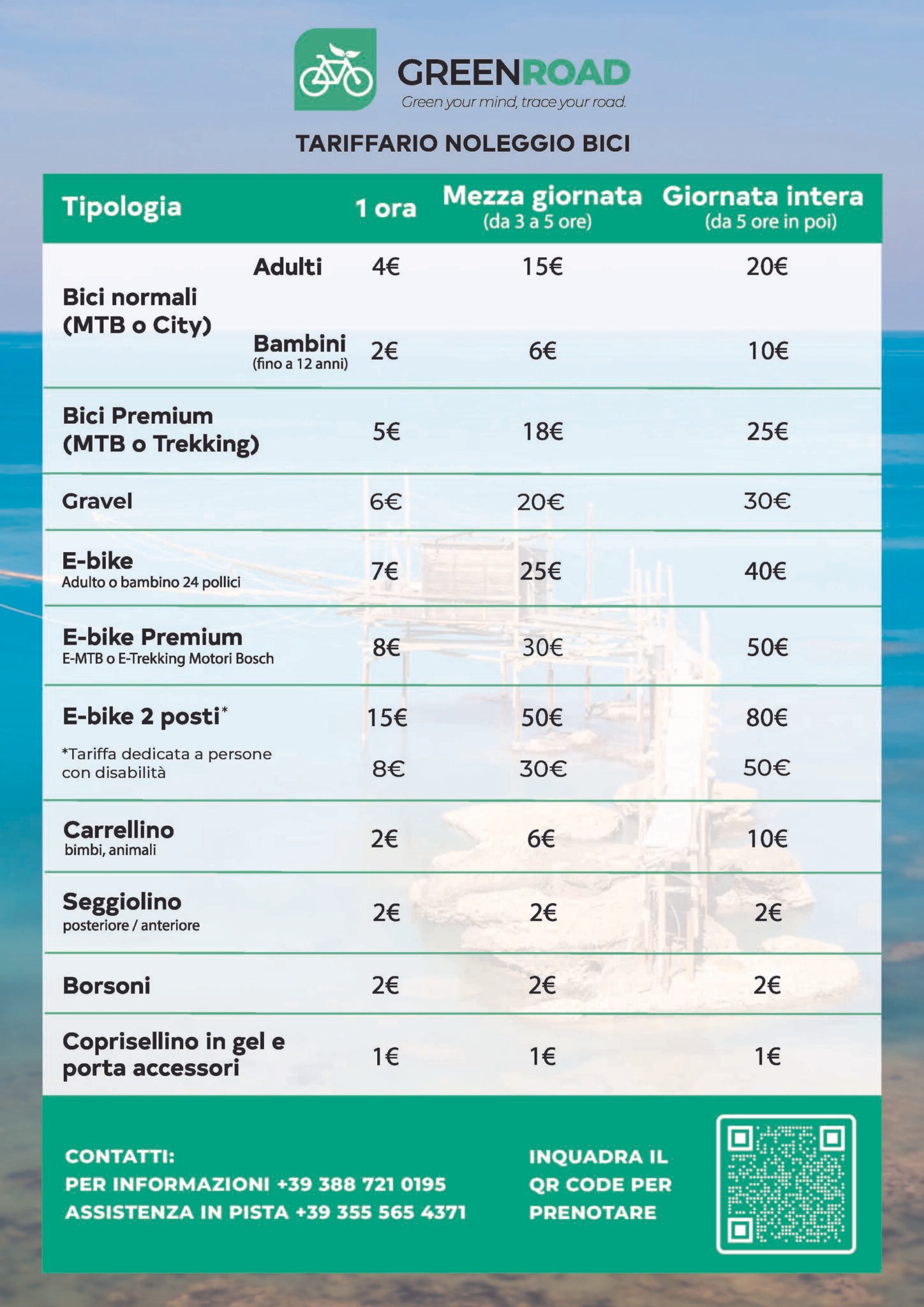 Tariffario - Green Road Bike